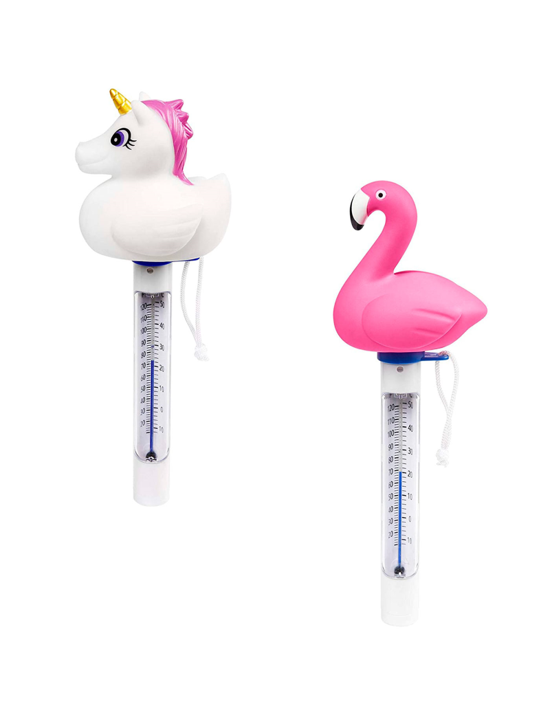 Termómetro flotante para piscina, flamenco/unicornio, medidor de ...