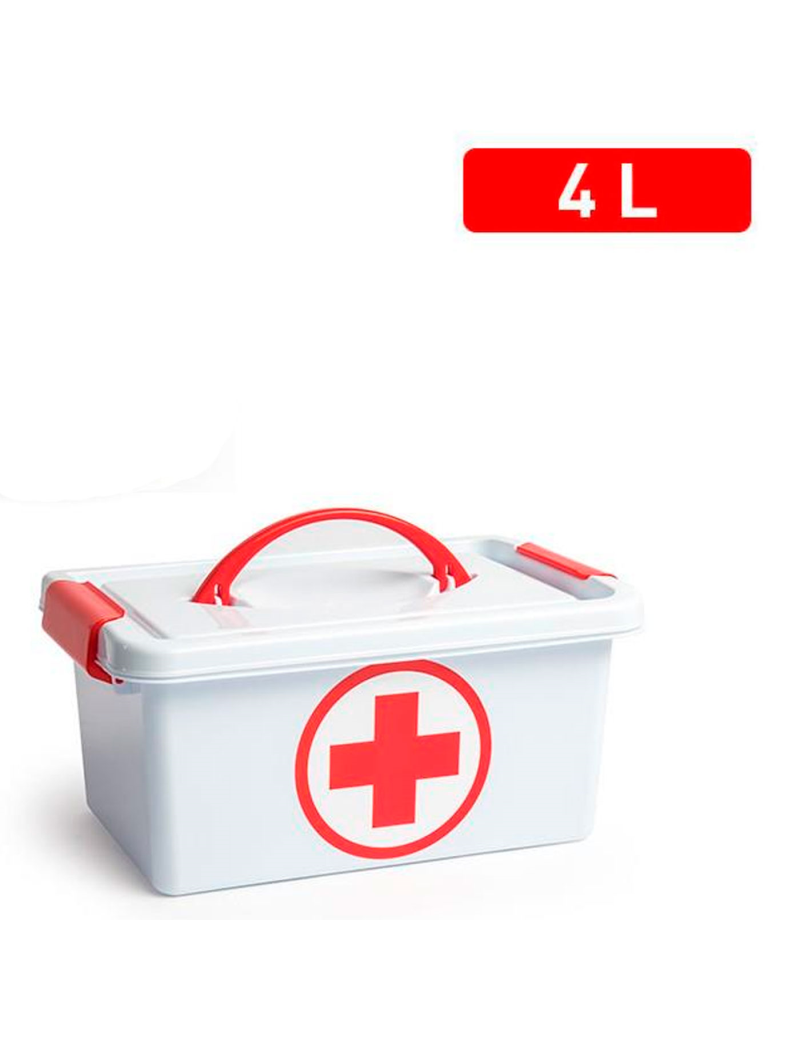 Caja botiquín de plástico con asa de color blanco, de 29 x 18,5 x 13 cm ...
