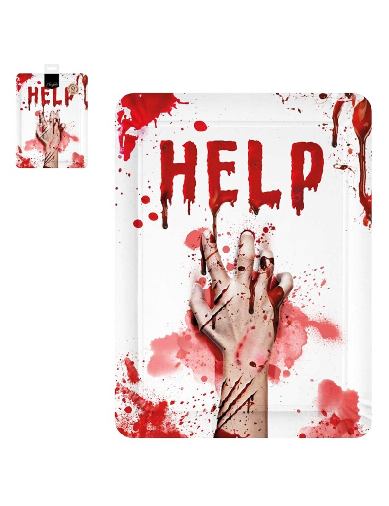Pack de 4 bandejas de cartón decoradas con manchas de sangre, Help ...