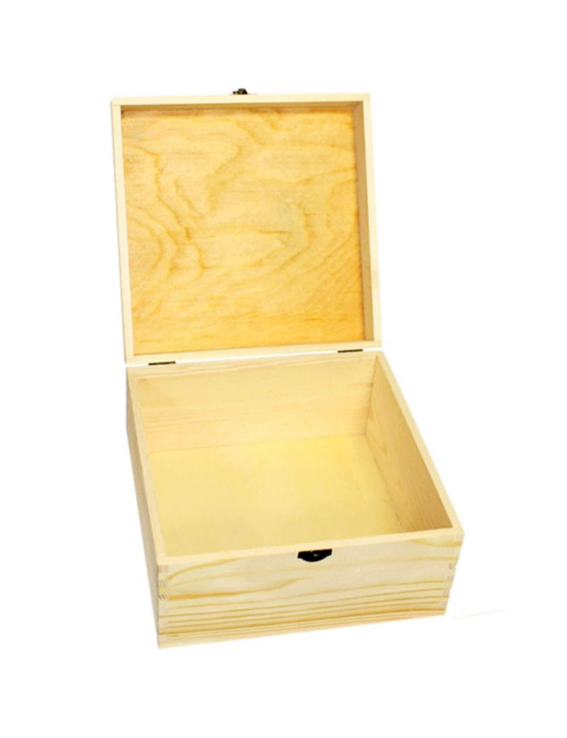 Caja de madera rectangular con frontal redondeado y cierre metálico 12. ...