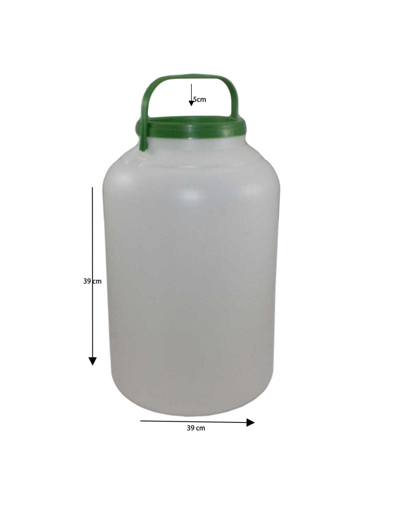 Bidón de plástico de 17 litros de capacidad con asa. Recipiente de 39 x ...