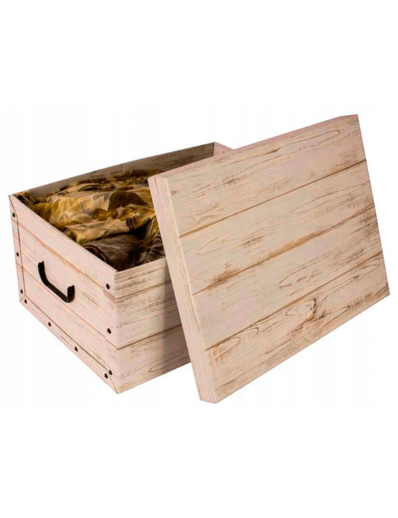Caja de cartón plegable, caja de almacenaje, diseño madera clara ...