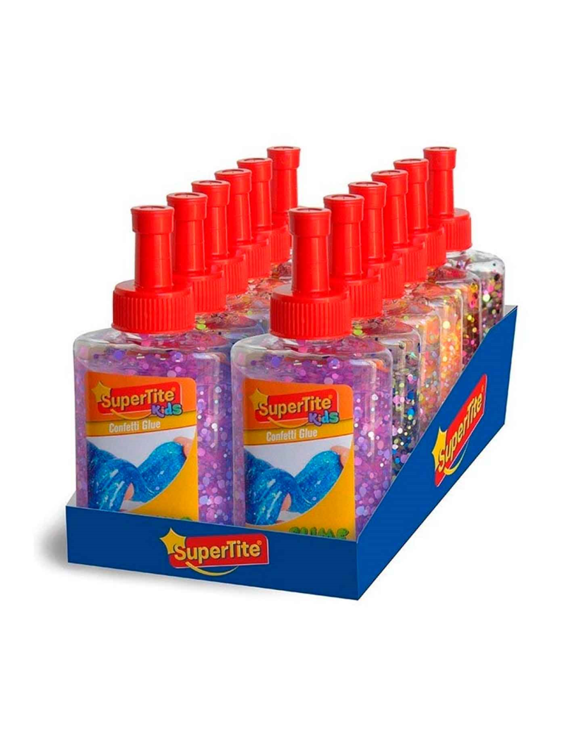 Pegamento escolar de 80 ml en gel con confeti, pega o dibuja, sobre ...