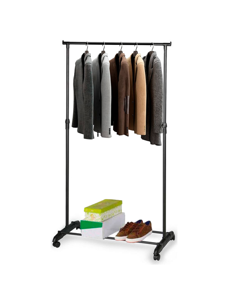 Perchero con ruedas extensible 80/145 x 43 x 90/150 cm, perchero burro ...