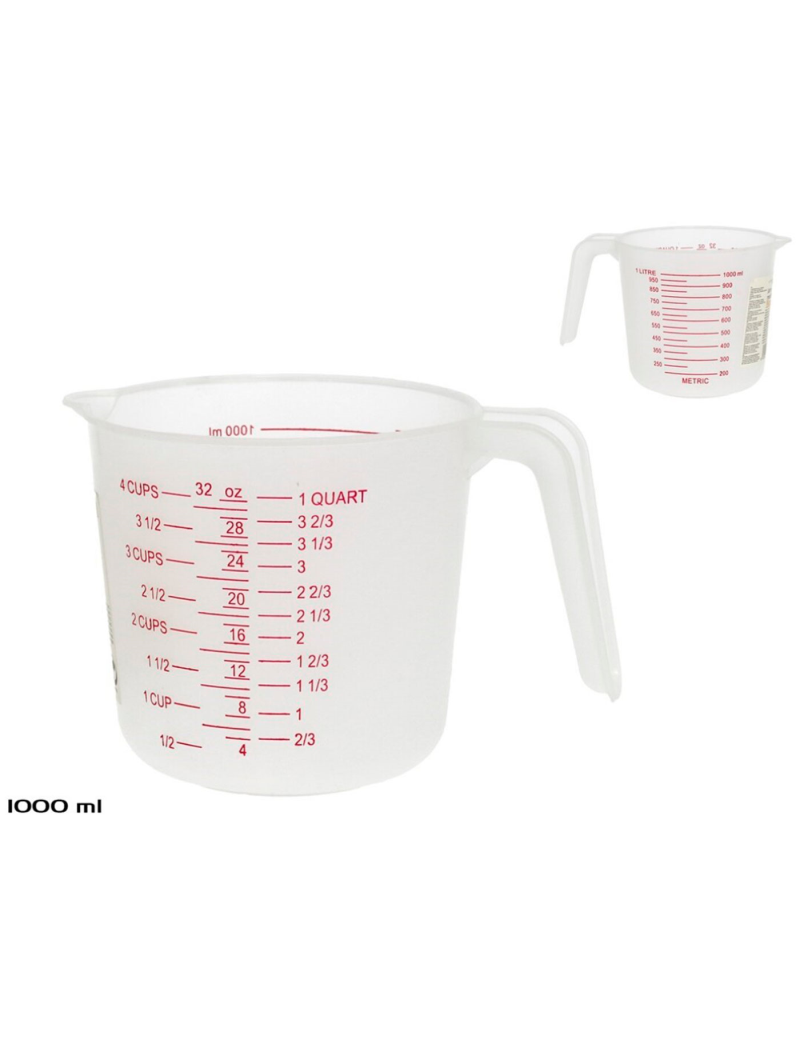 Jarra medidora de plástico de 600 ml. Recipiente para medir líquidos y ...