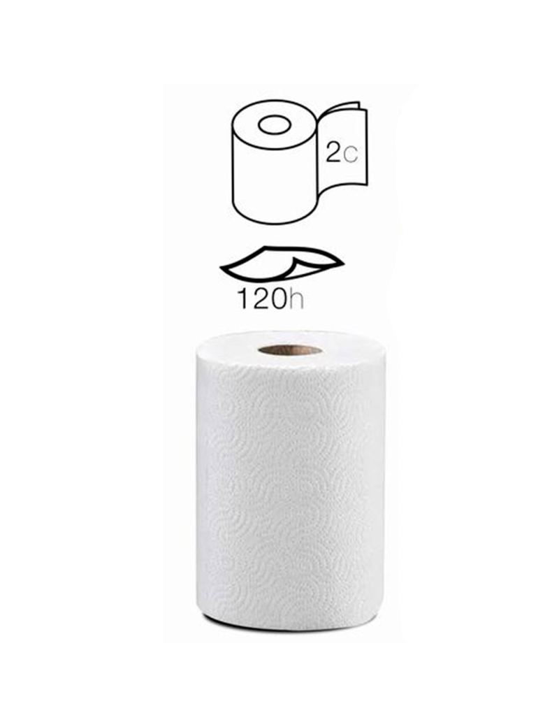 Rollo de papel de cocina blanco XXL, doble capa, máxima absorción, 120 ...