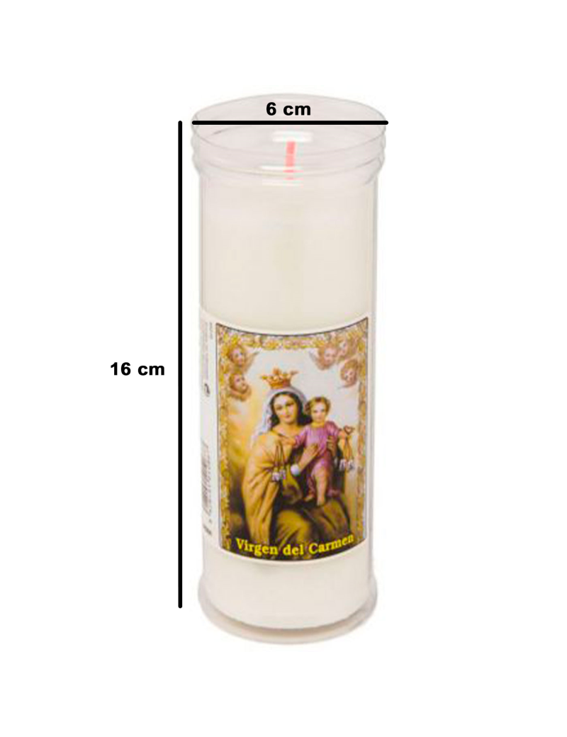 Este velón rojo de la Virgen del Carmen es ideal para decorar e ...