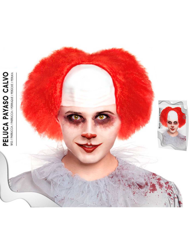 Peluca de payaso calvo, fibra sintética, unisex, complemento para ...