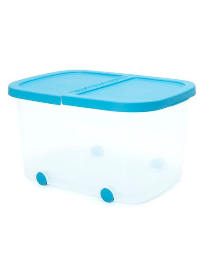 Caja de almacenamiento con ruedas y tapa con doble abertura, plástico ...
